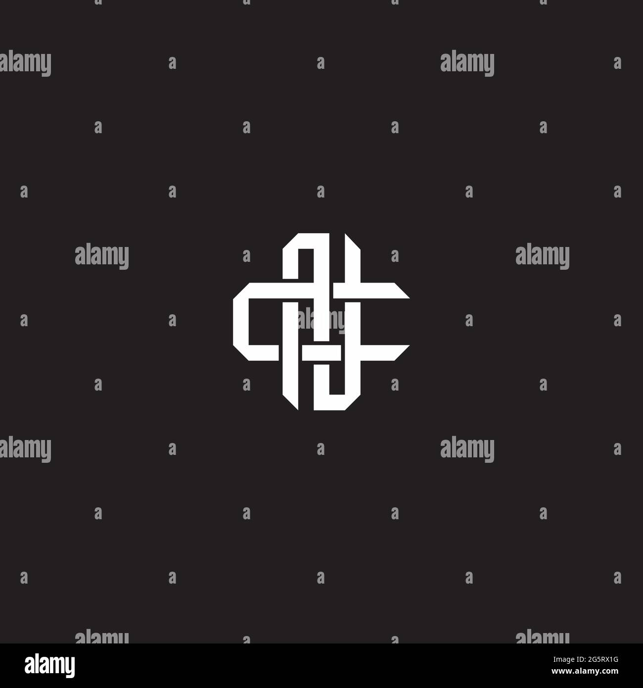 Initial letter overlapping interlock logo monogram line art style ...