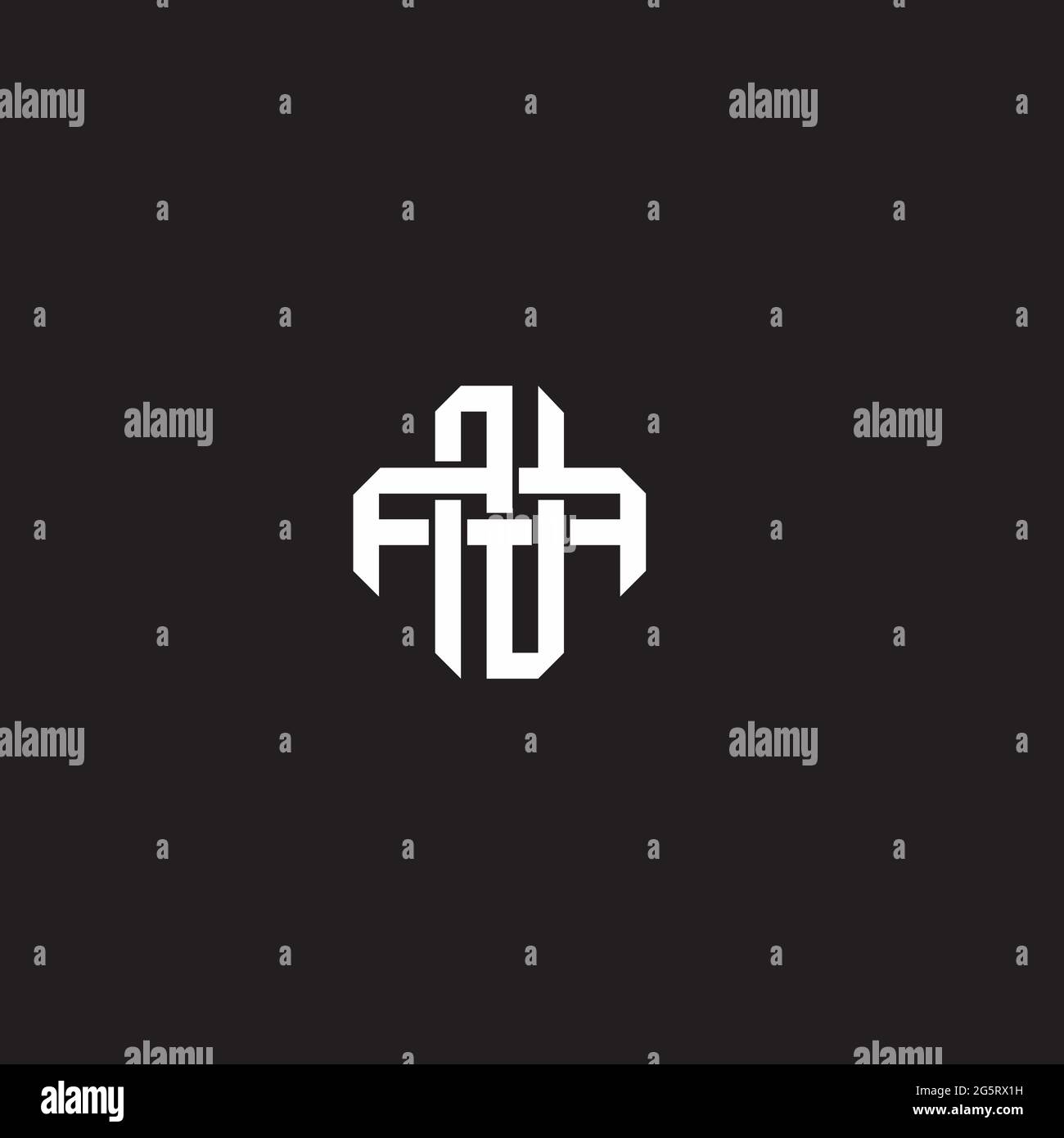 Initial letter overlapping interlock logo monogram line art style ...