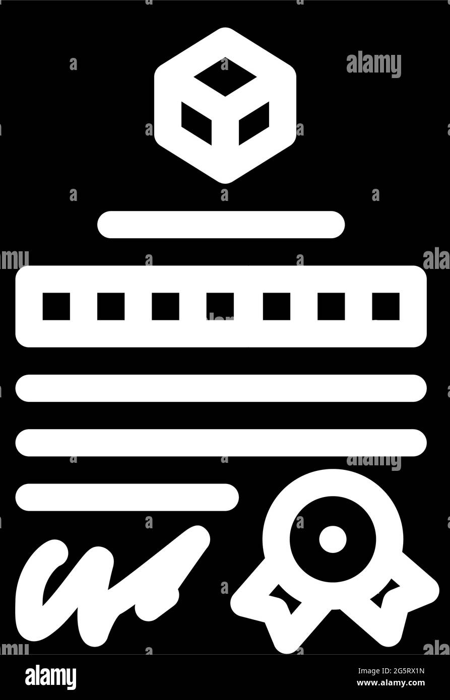 patent document for production glyph icon vector illustration Stock ...