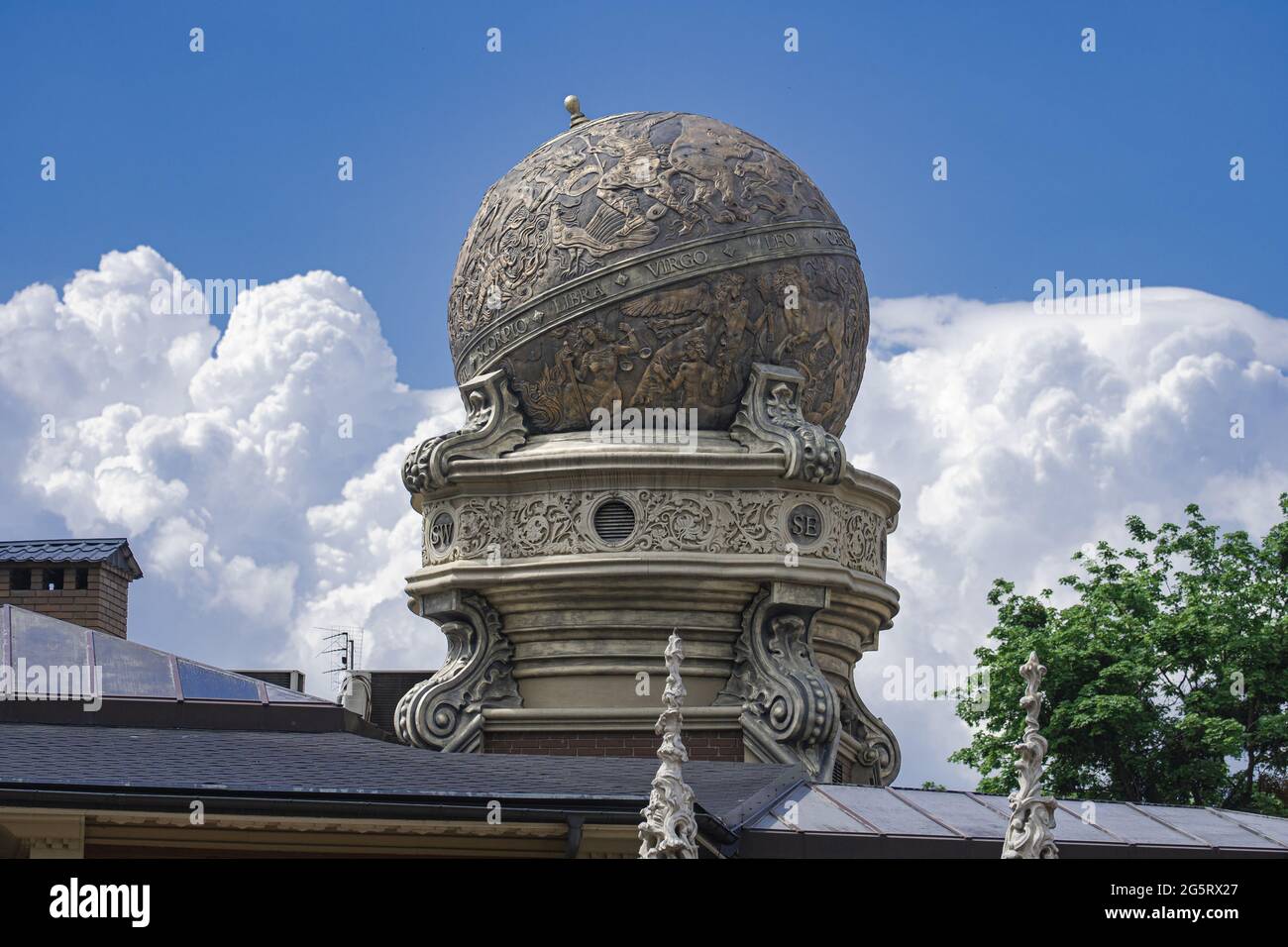 large round ball on the background of clouds Stock Photo - Alamy