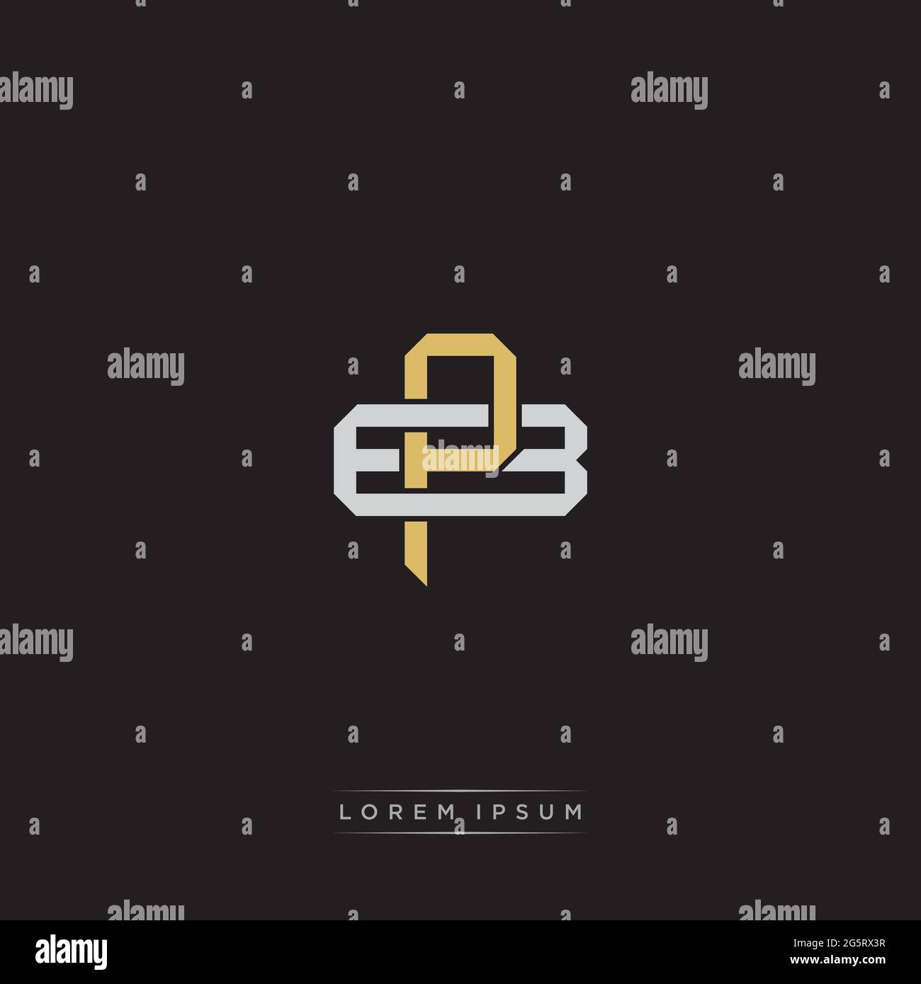 Initial letter overlapping interlock logo monogram line art style ...