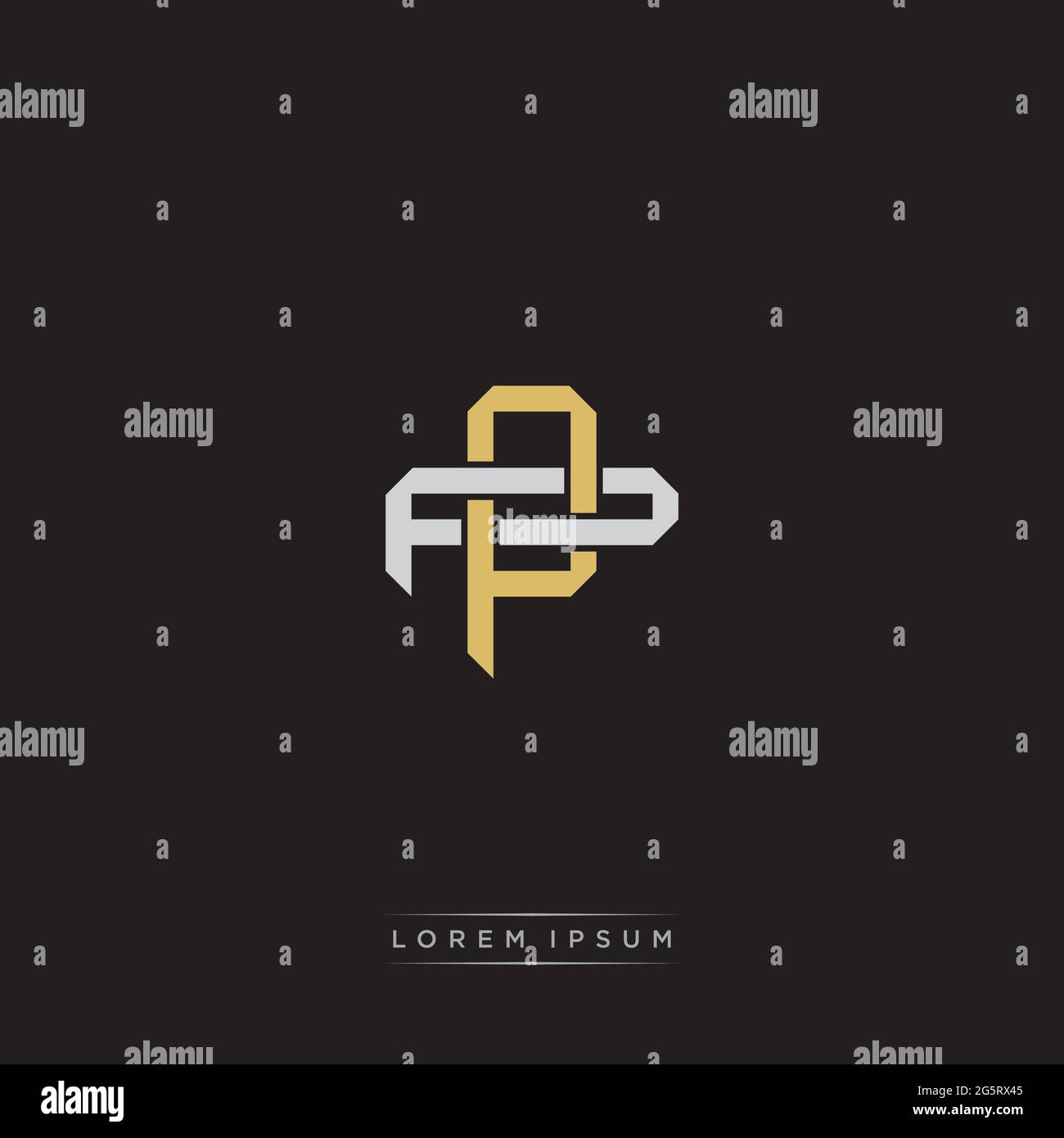 Initial letter overlapping interlock logo monogram line art style ...