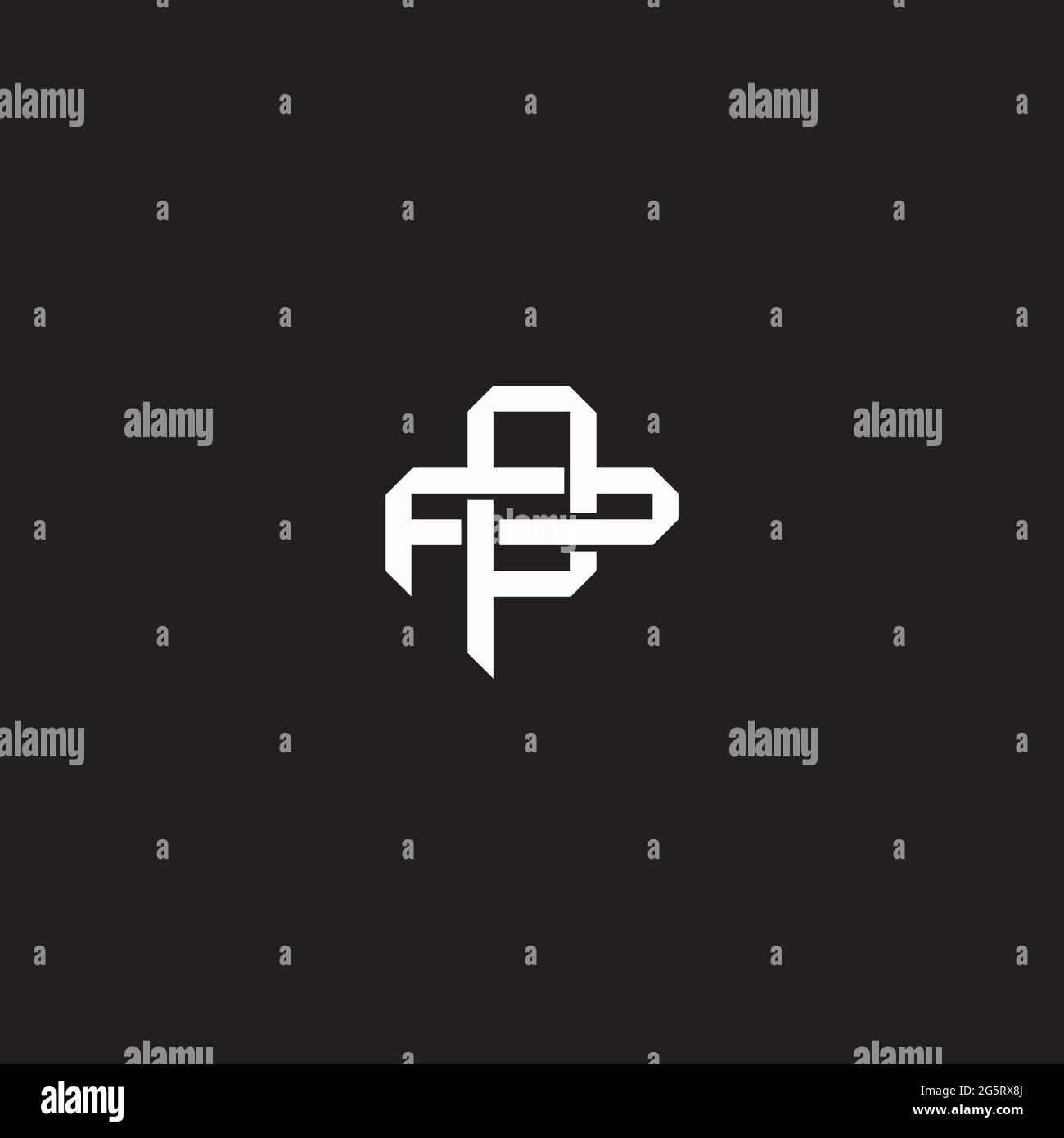 Initial letter overlapping interlock logo monogram line art style ...