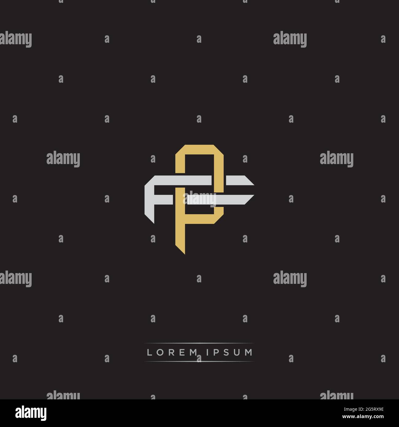 Initial letter overlapping interlock logo monogram line art style ...