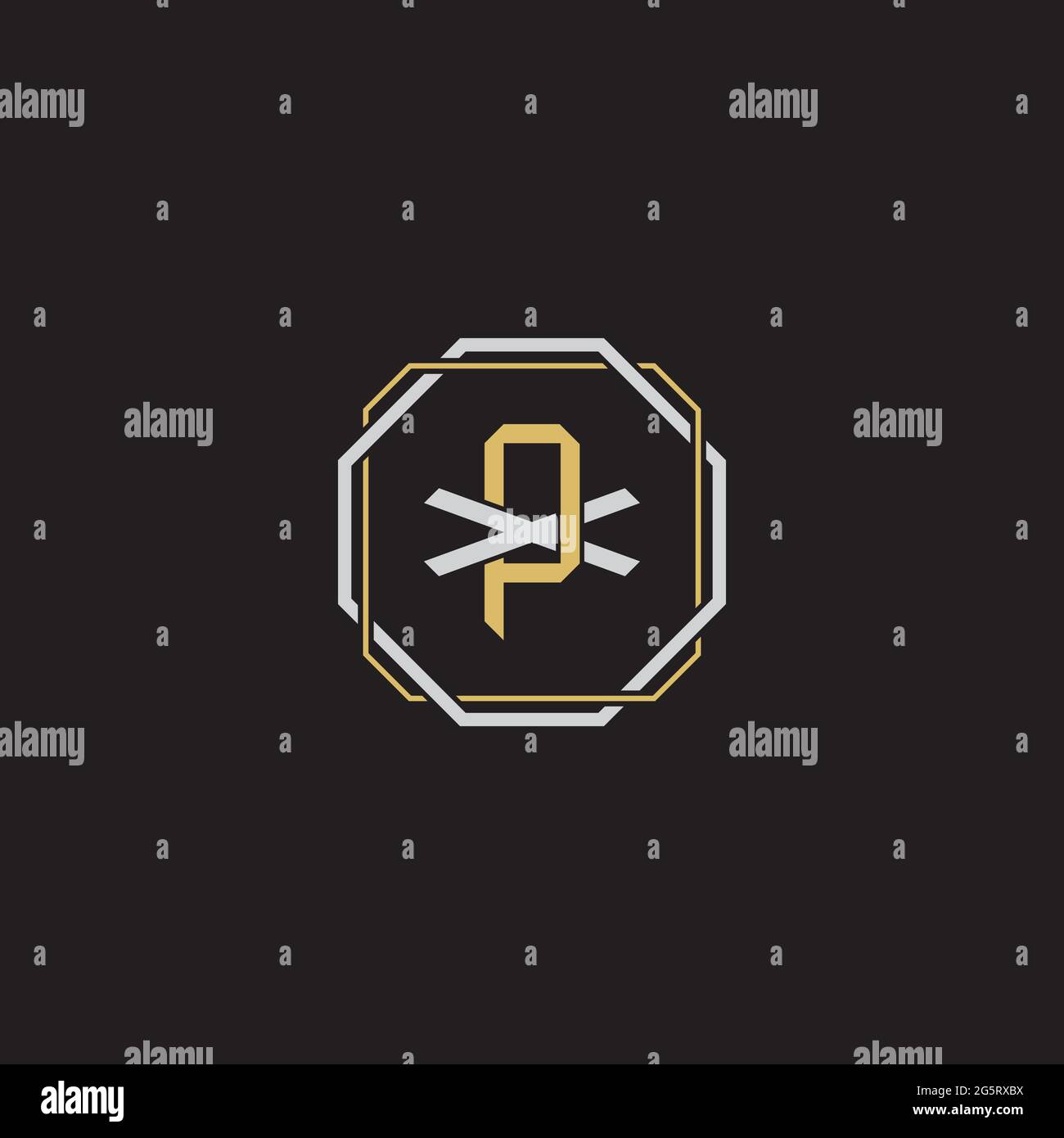 Initial letter overlapping interlock logo monogram line art style ...