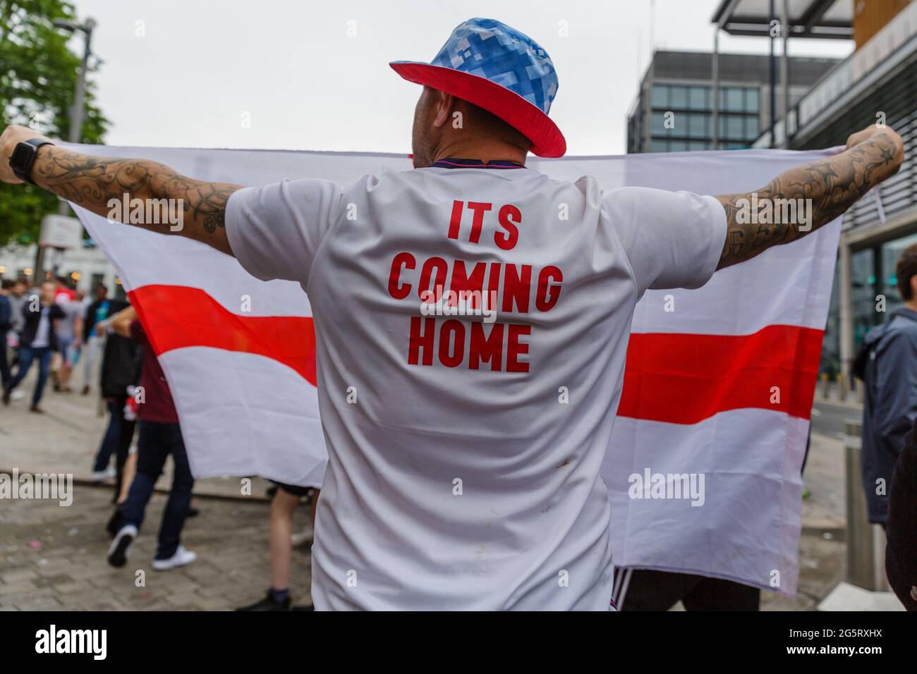 Wembley Stadium, Wembley Park, UK. 29th June 2021. England fans ...