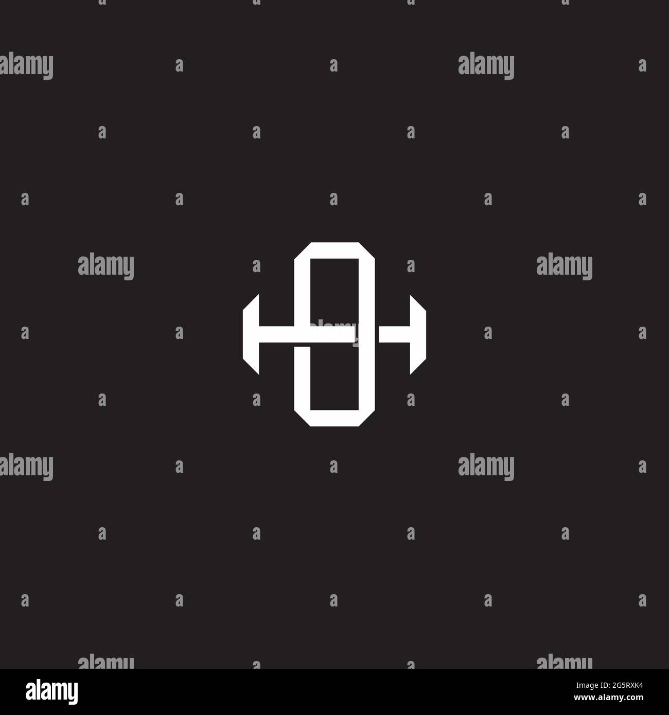 Initial letter overlapping interlock logo monogram line art style ...
