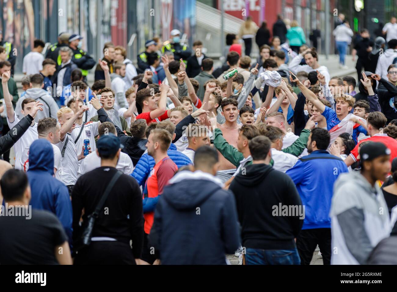 Wembley Stadium, Wembley Park, UK. 29th June 2021. England fans ...