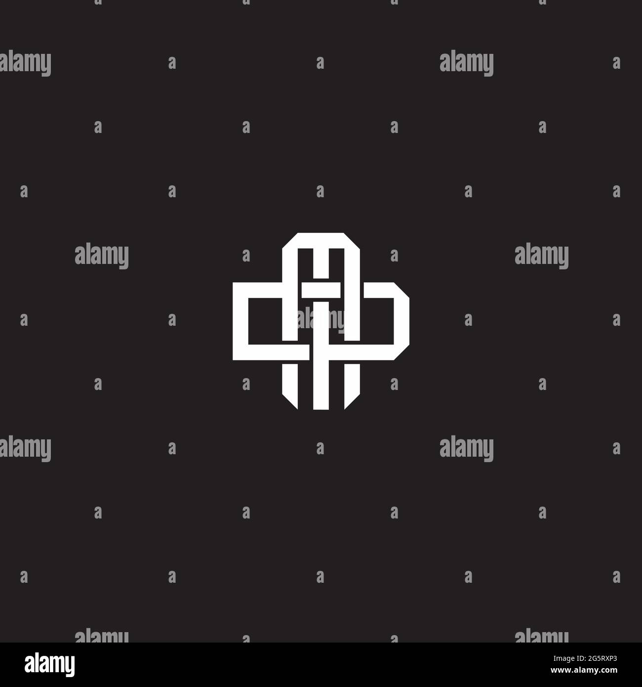 Initial letter overlapping interlock logo monogram line art style ...