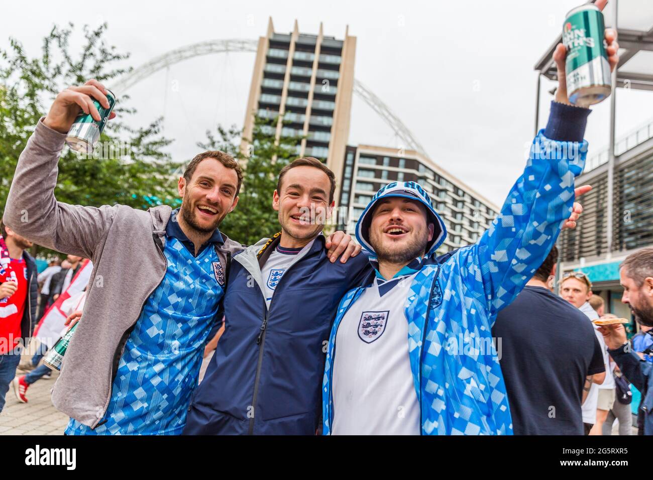 Wembley Stadium, Wembley Park, UK. 29th June 2021. England fans ...