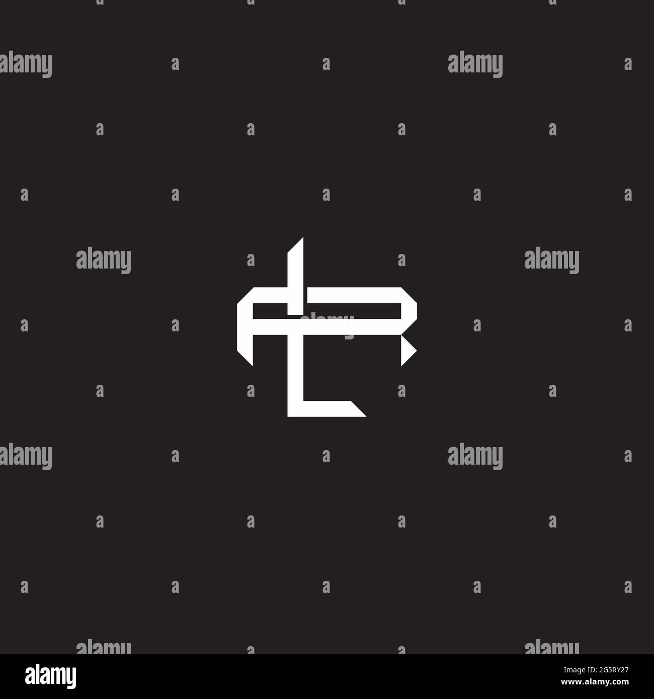 Initial letter overlapping interlock logo monogram line art style ...