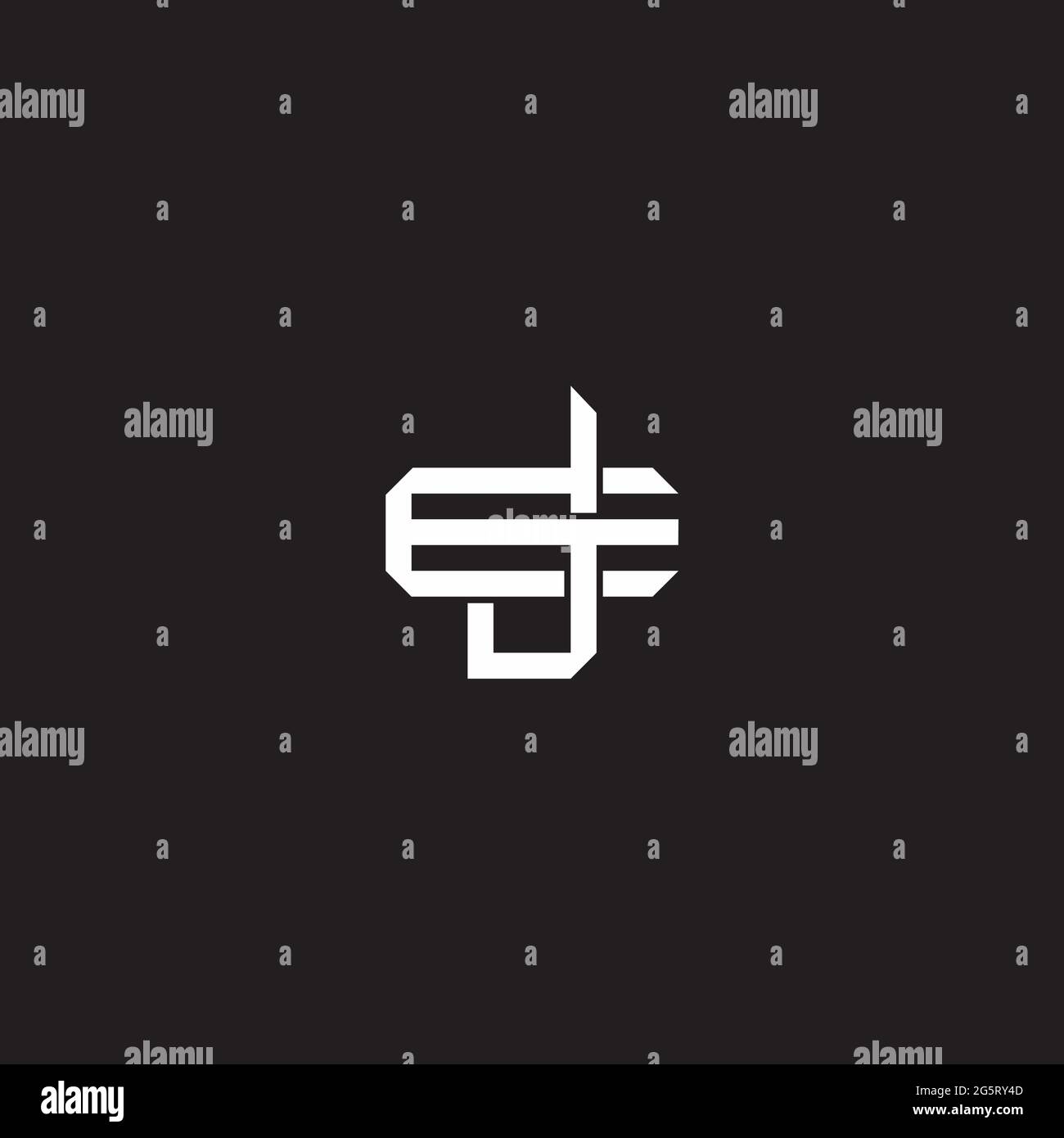 Initial letter overlapping interlock logo monogram line art style ...