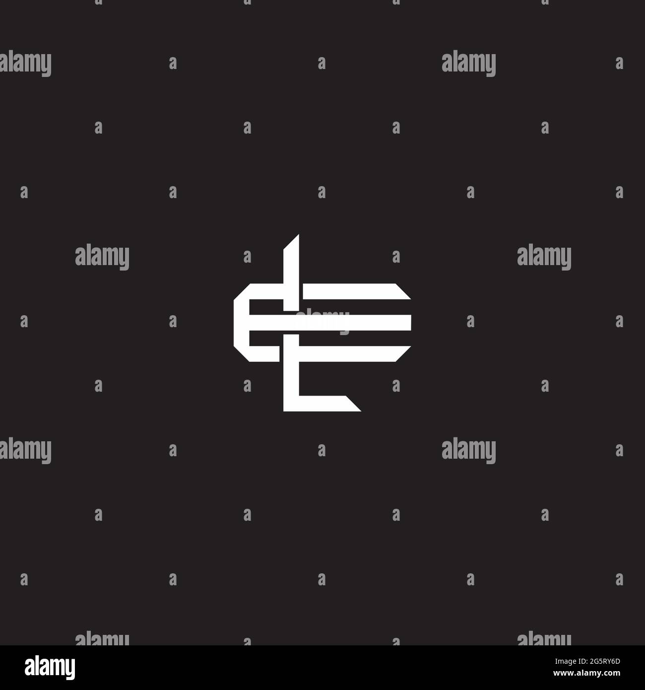Initial letter overlapping interlock logo monogram line art style ...