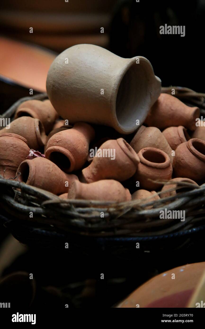salvador, bahia, brazil - june 28, 2021: pieces made of clay in pottery ...