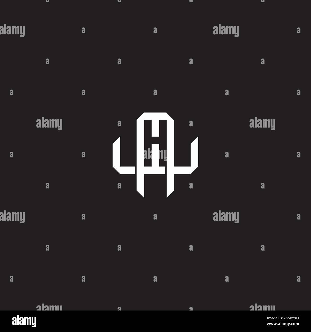 Initial letter overlapping interlock logo monogram line art style ...