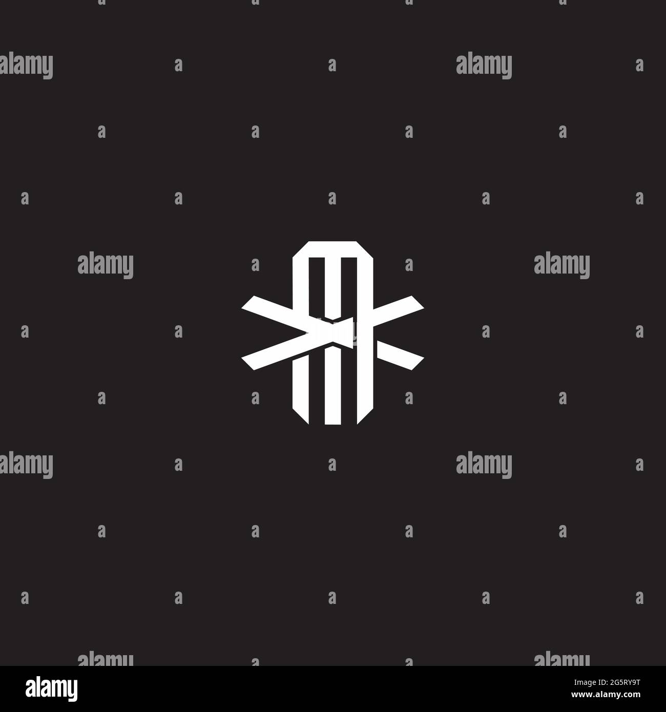 Initial letter overlapping interlock logo monogram line art style ...