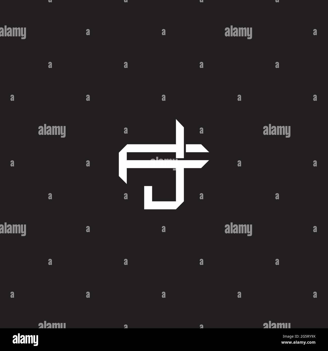 Initial letter overlapping interlock logo monogram line art style ...