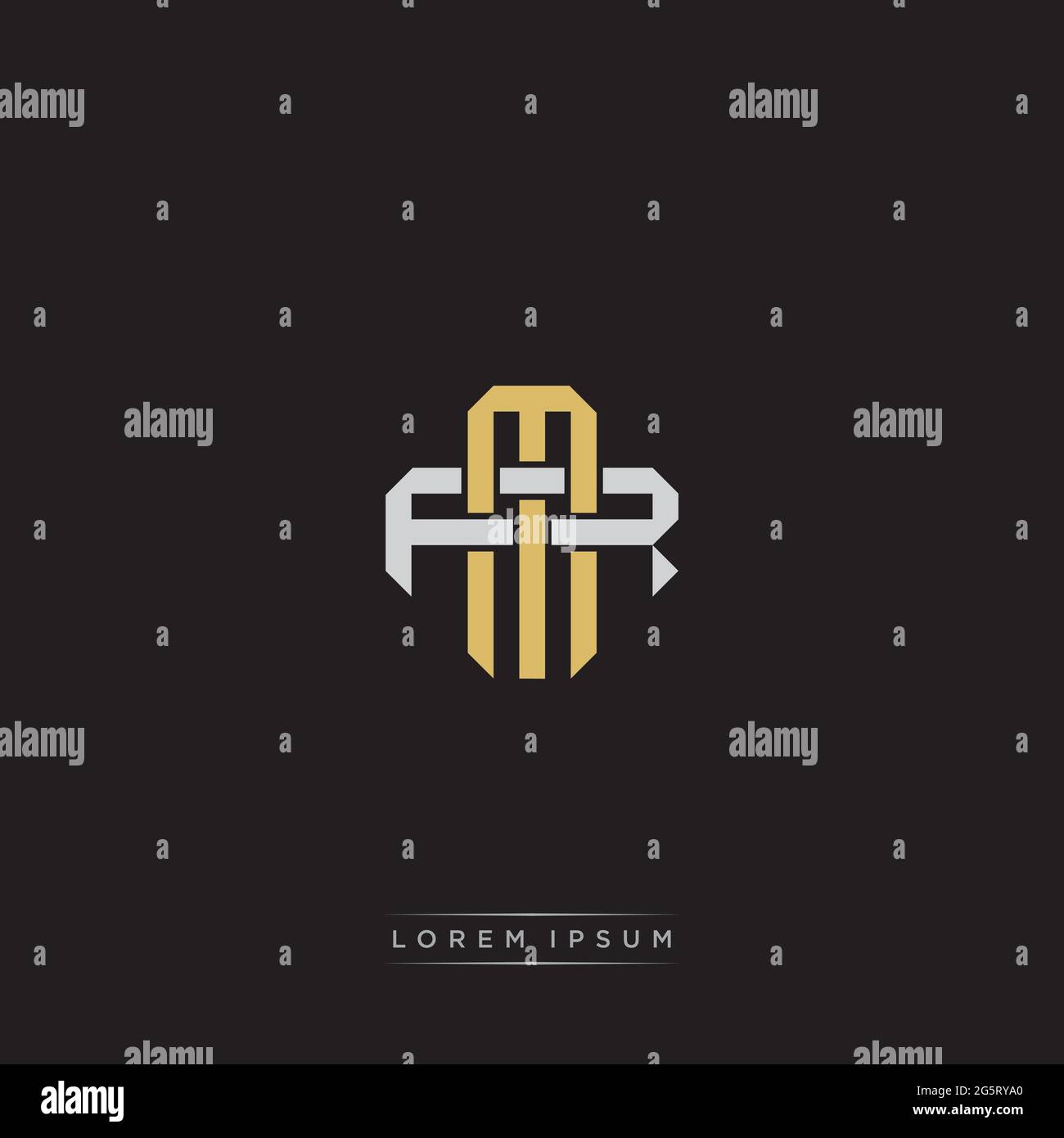 Initial letter overlapping interlock logo monogram line art style ...