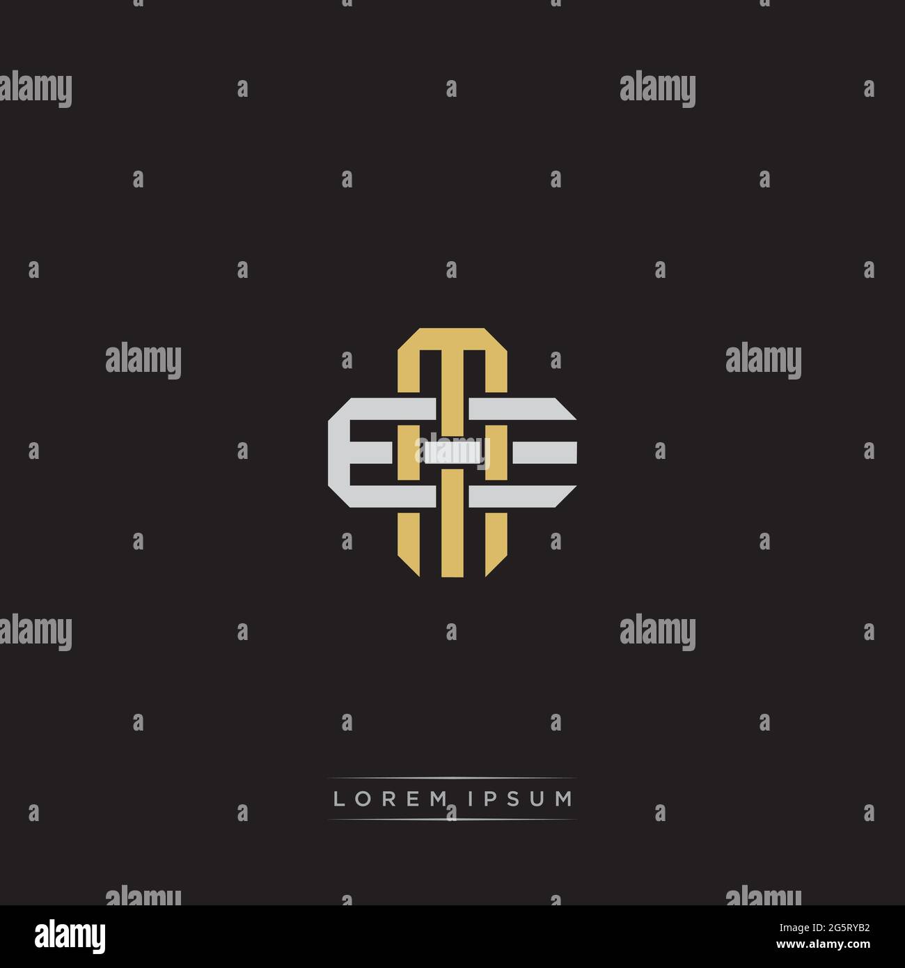 Initial letter overlapping interlock logo monogram line art style ...