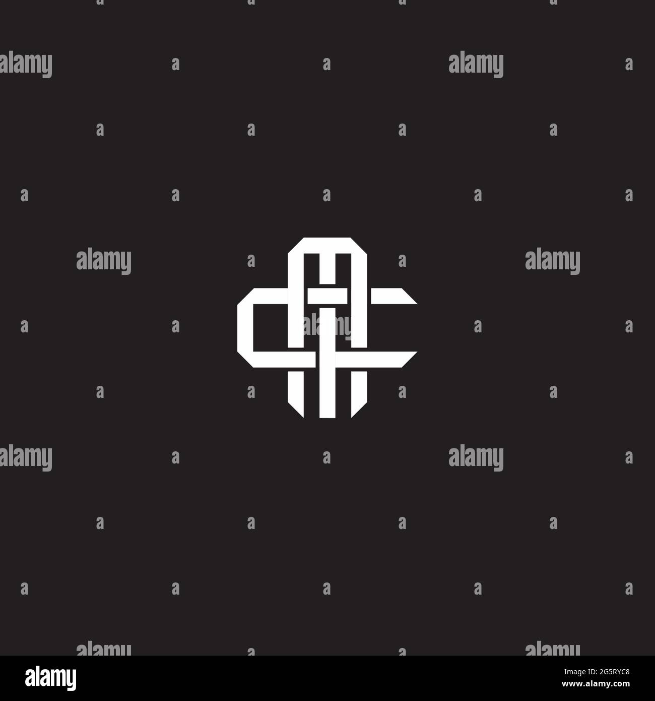Initial letter overlapping interlock logo monogram line art style ...