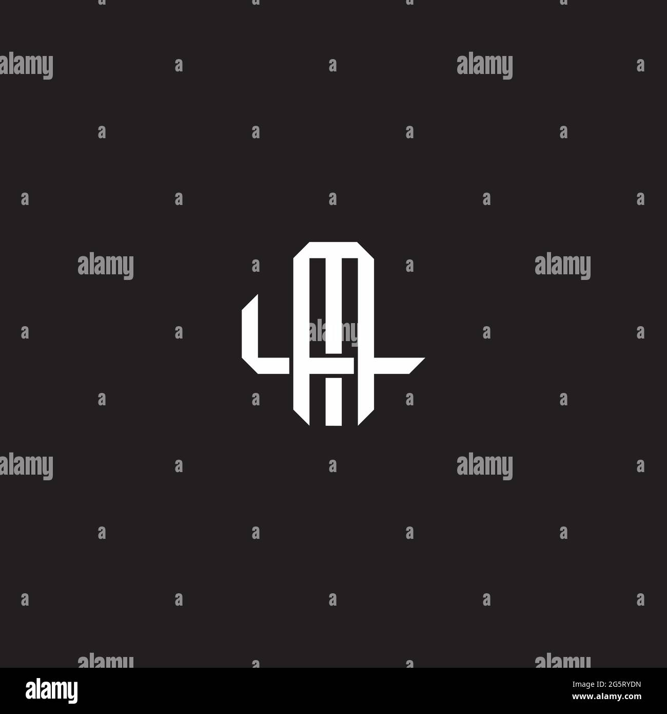 Initial letter overlapping interlock logo monogram line art style ...