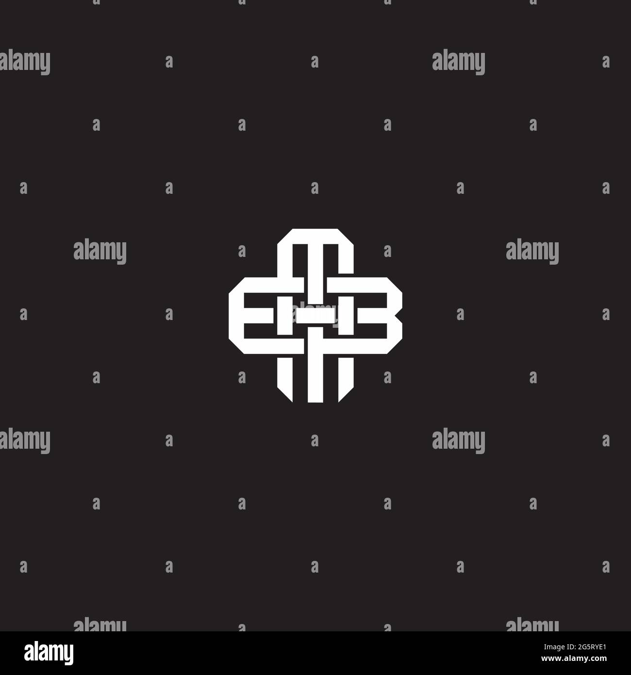 Initial letter overlapping interlock logo monogram line art style ...