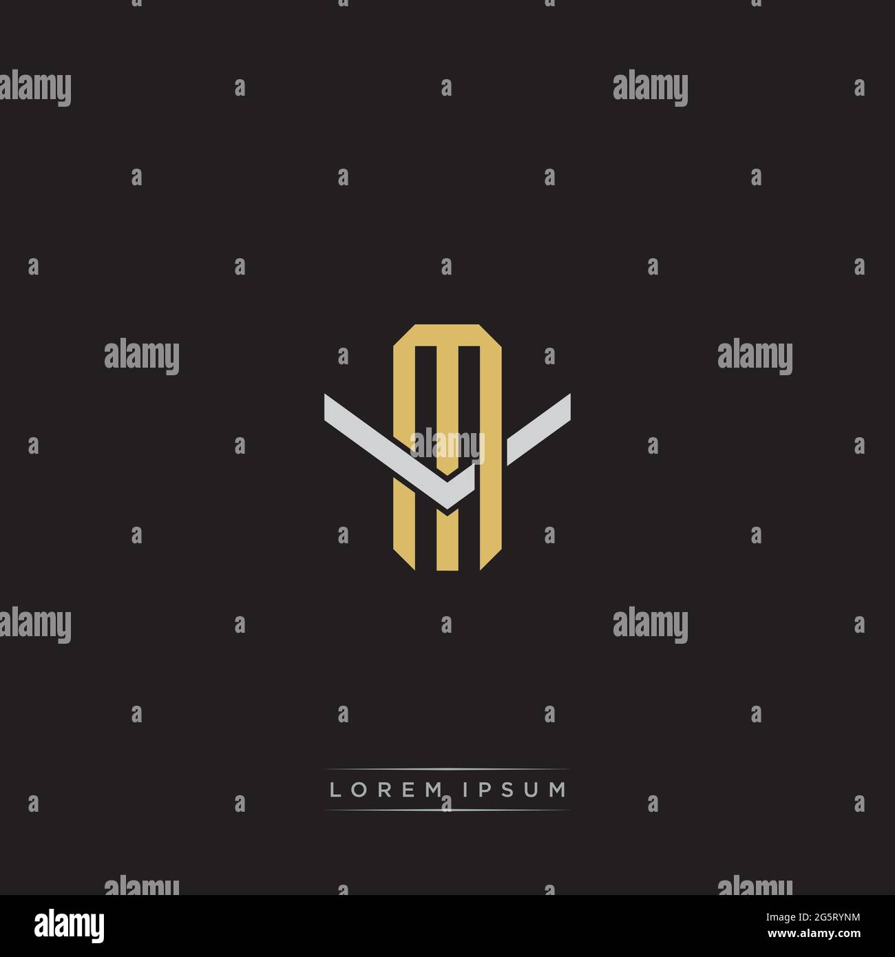 Initial letter overlapping interlock logo monogram line art style ...