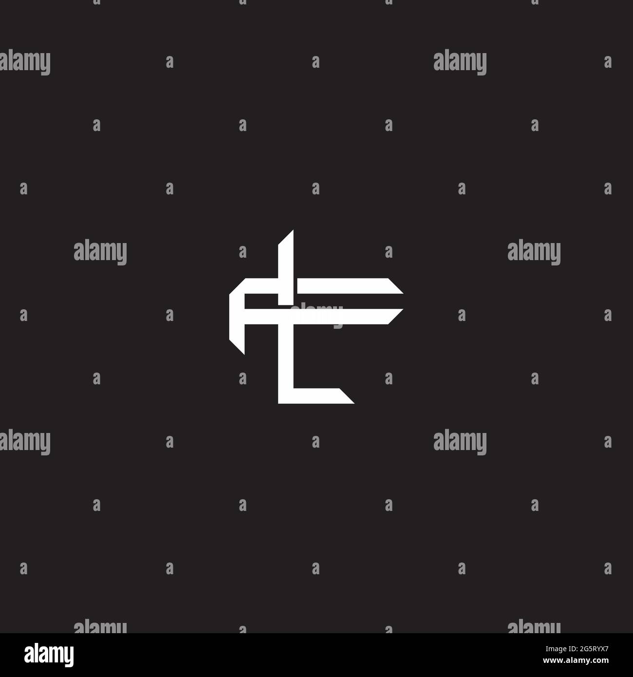 Initial letter overlapping interlock logo monogram line art style ...