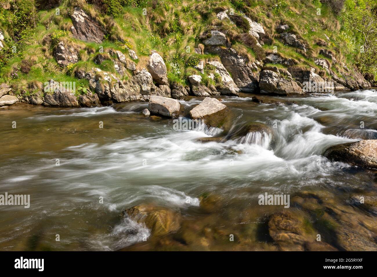 Long exposure of the River Heddon flowing into Heddons Mouth on the ...