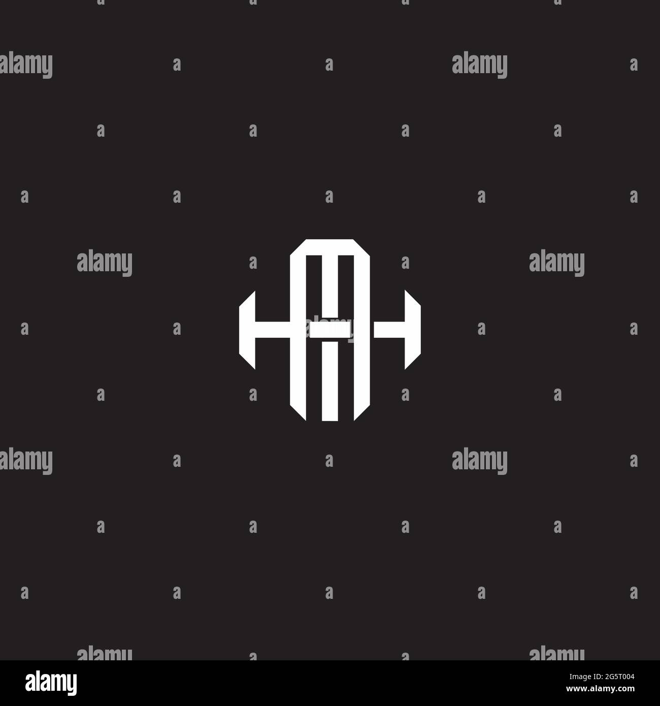 Initial letter overlapping interlock logo monogram line art style ...