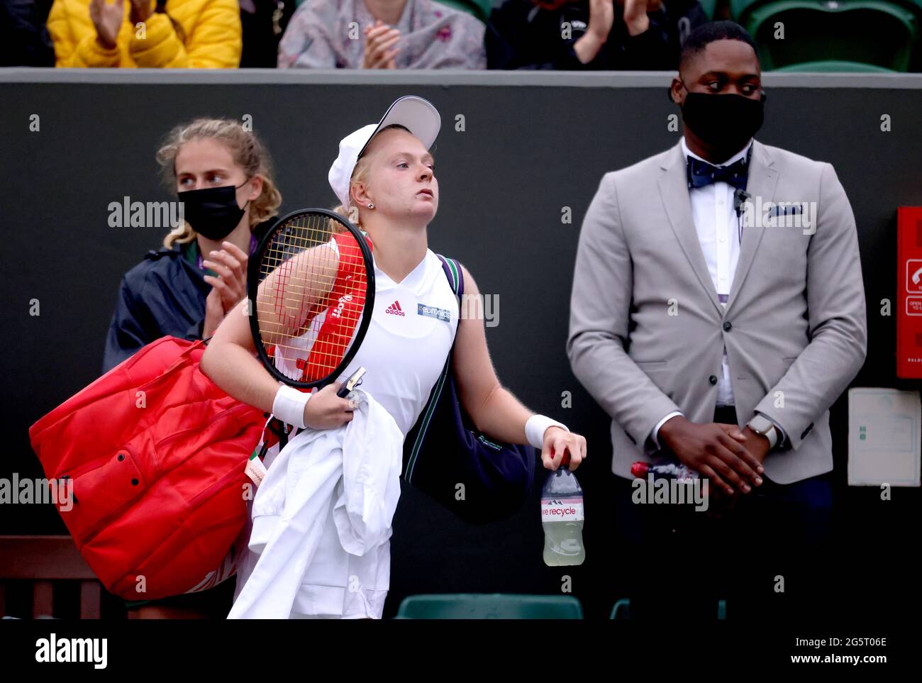 Francesca Jones after losing her first round ladies' singles match ...