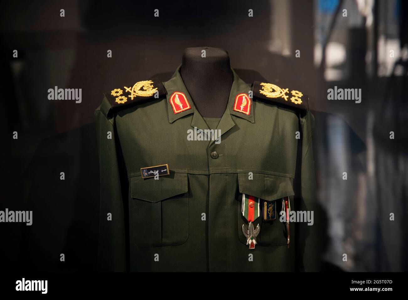 Tehran, Iran, 28/06/2021, The IRGC military uniform of Hassan Tehrani ...
