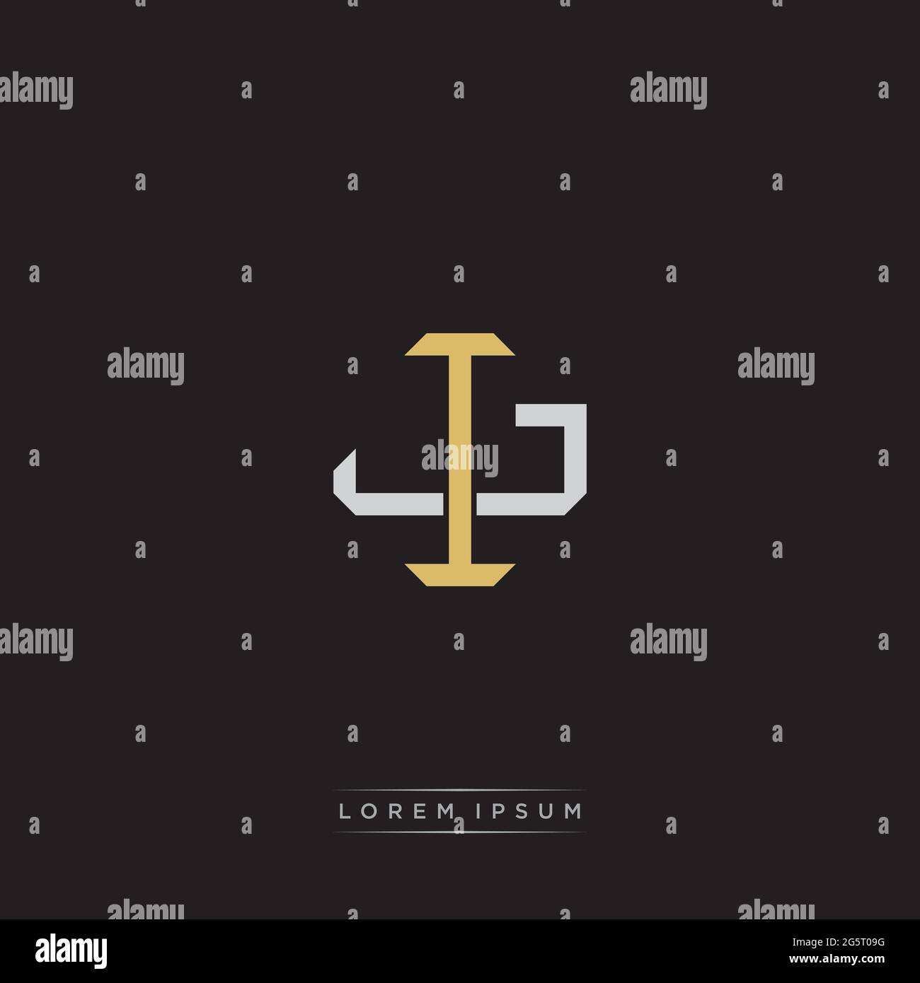 Initial letter overlapping interlock logo monogram line art style ...