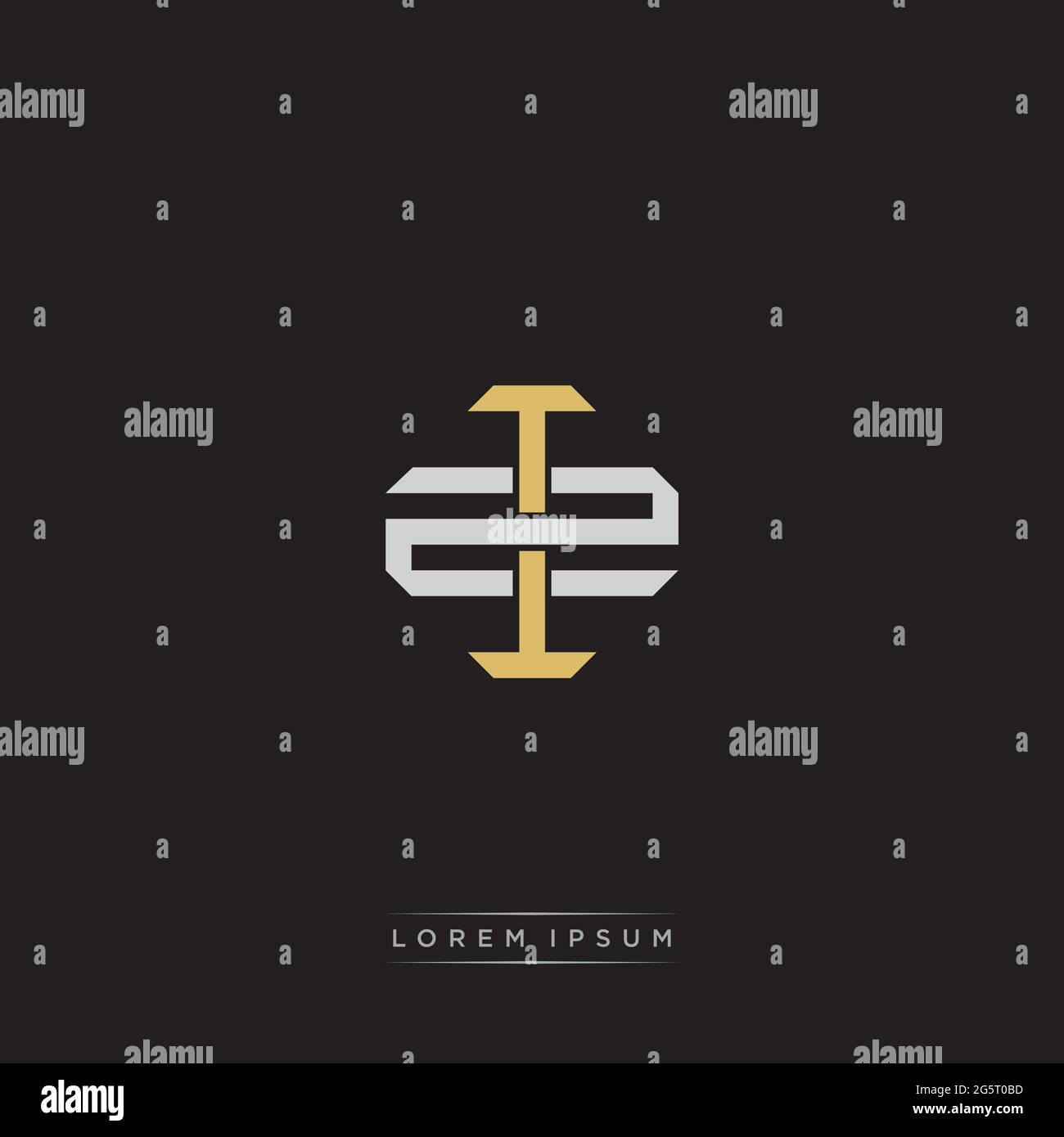 Initial letter overlapping interlock logo monogram line art style ...