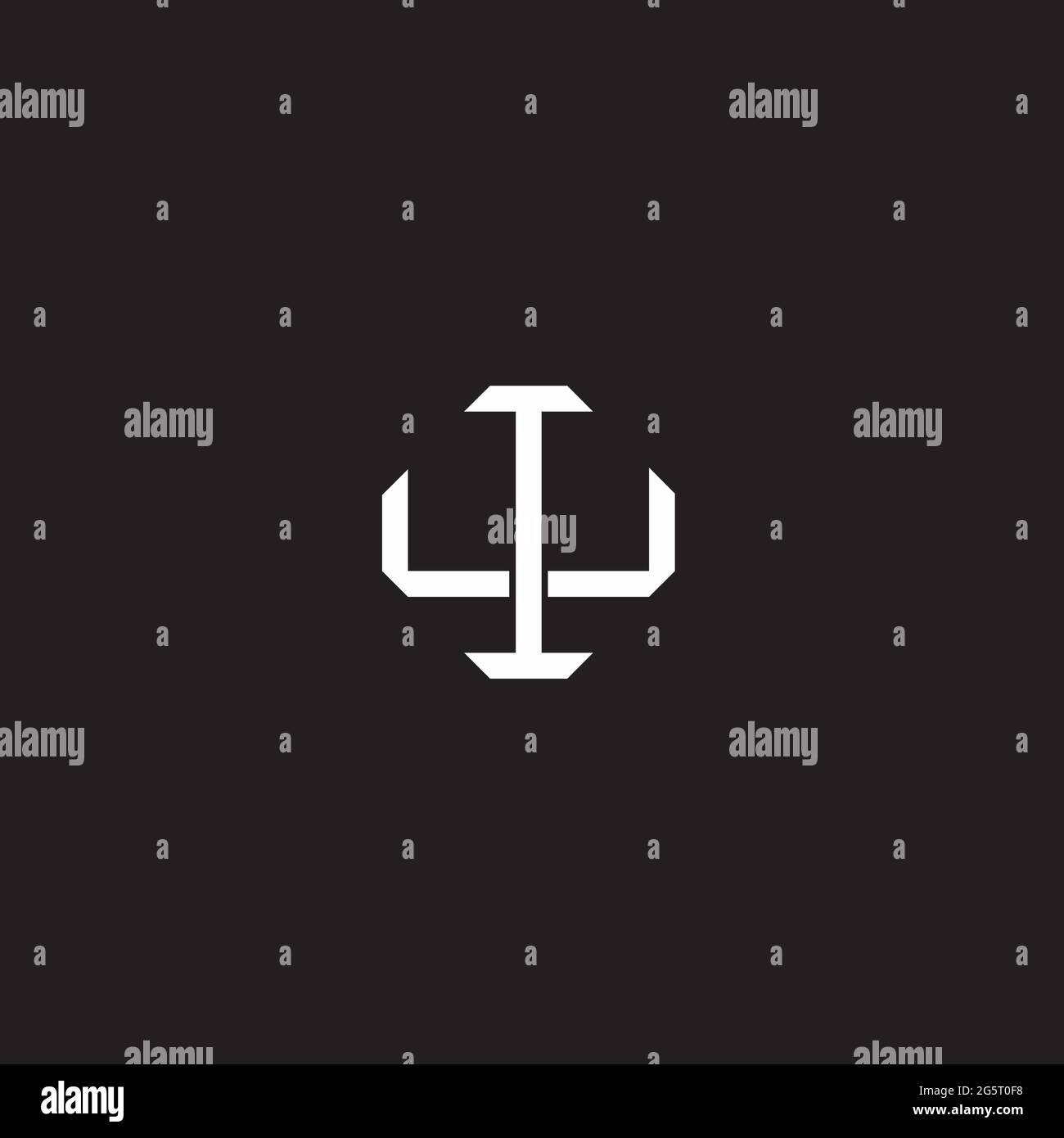 Initial letter overlapping interlock logo monogram line art style ...