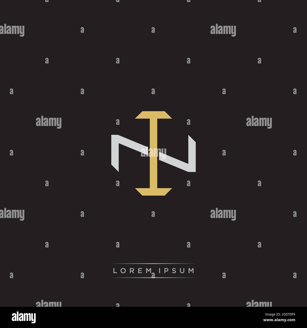 Initial letter overlapping interlock logo monogram line art style ...