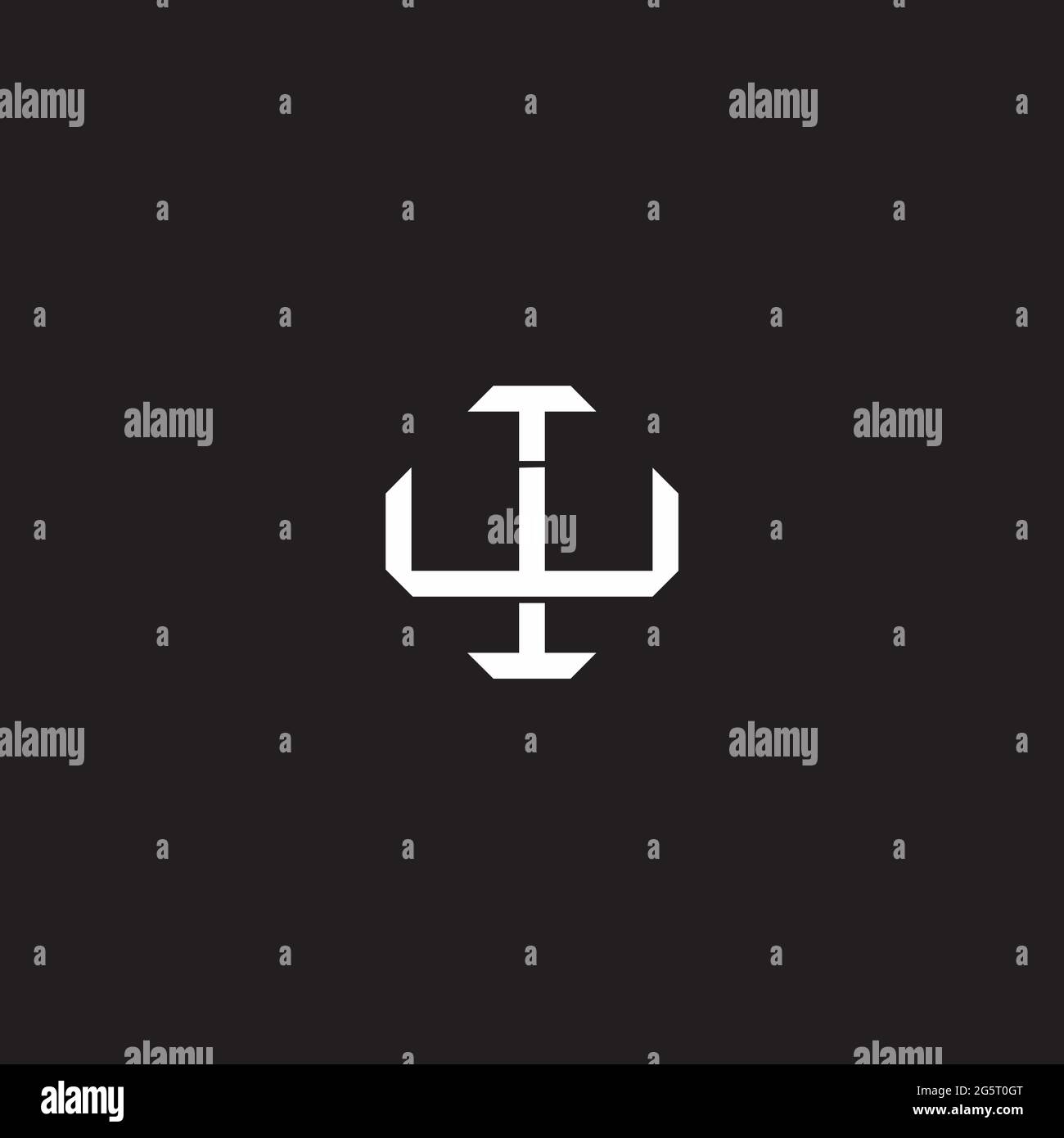Initial letter overlapping interlock logo monogram line art style ...