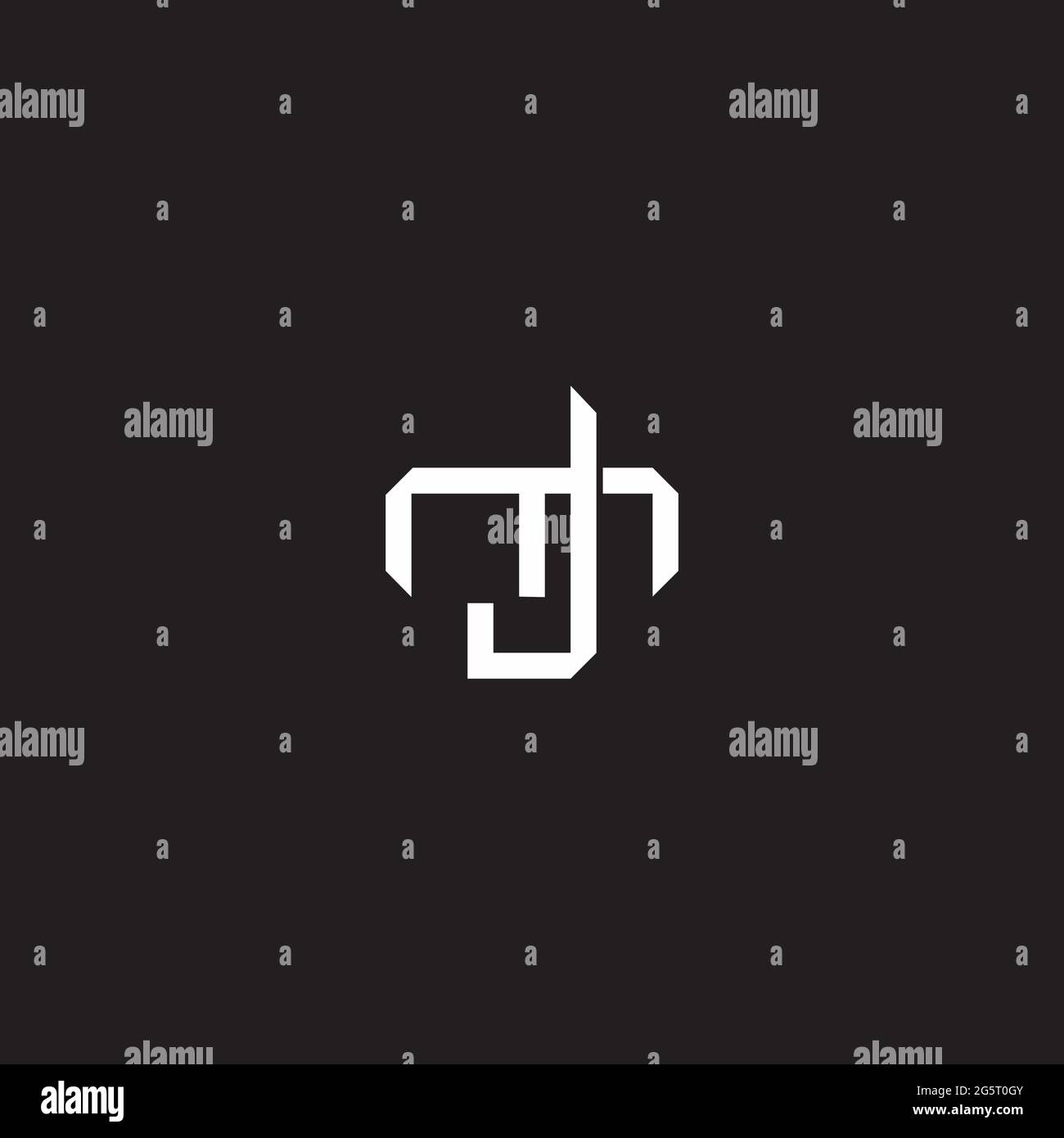 Initial letter overlapping interlock logo monogram line art style ...