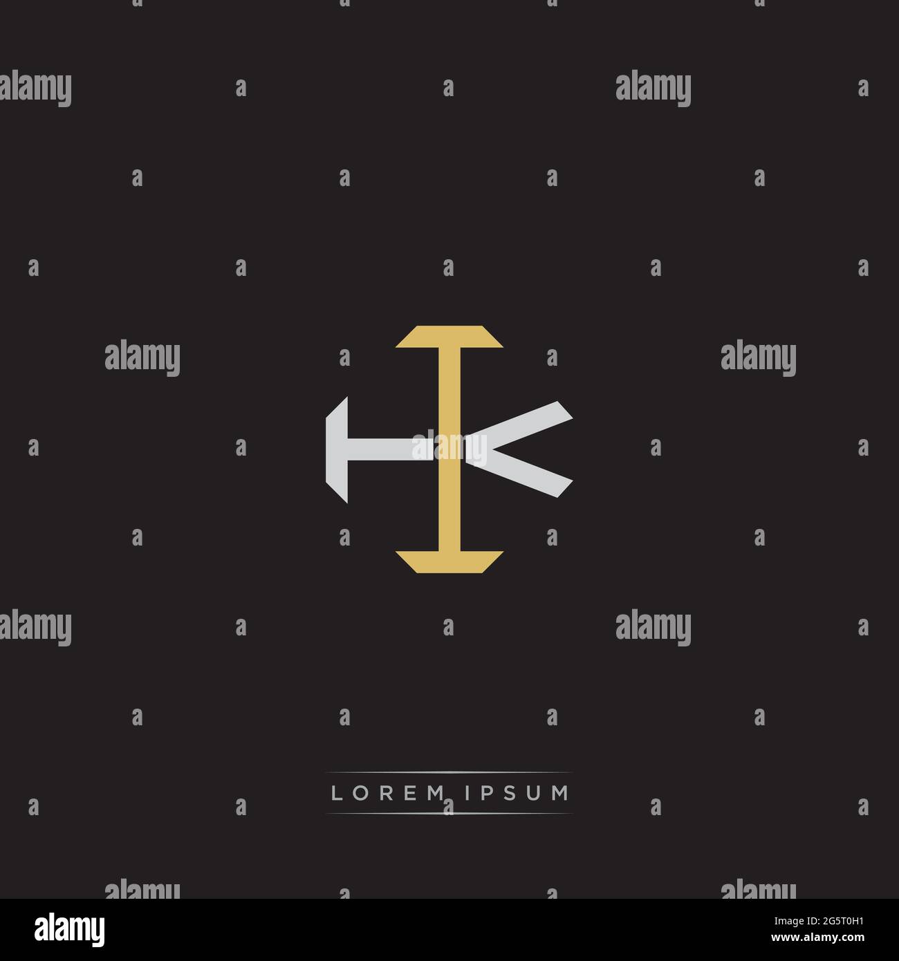 Initial letter overlapping interlock logo monogram line art style ...