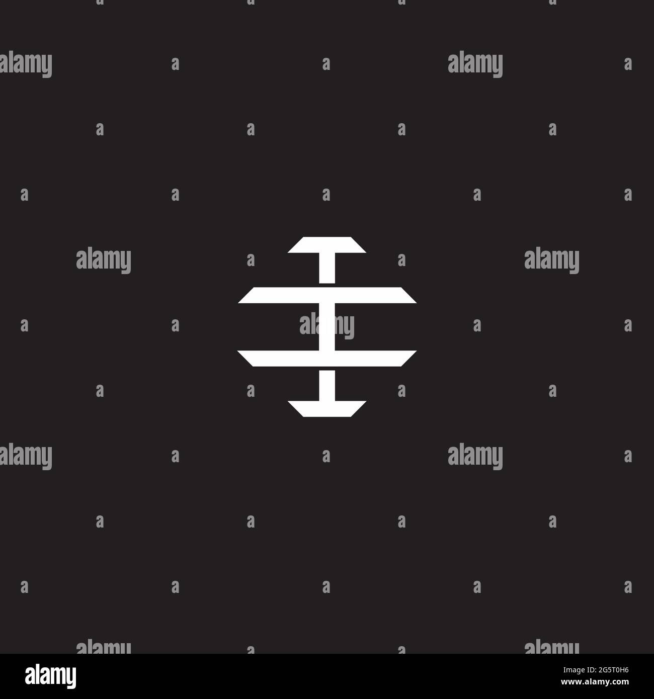 Initial letter overlapping interlock logo monogram line art style isolated on black background ...