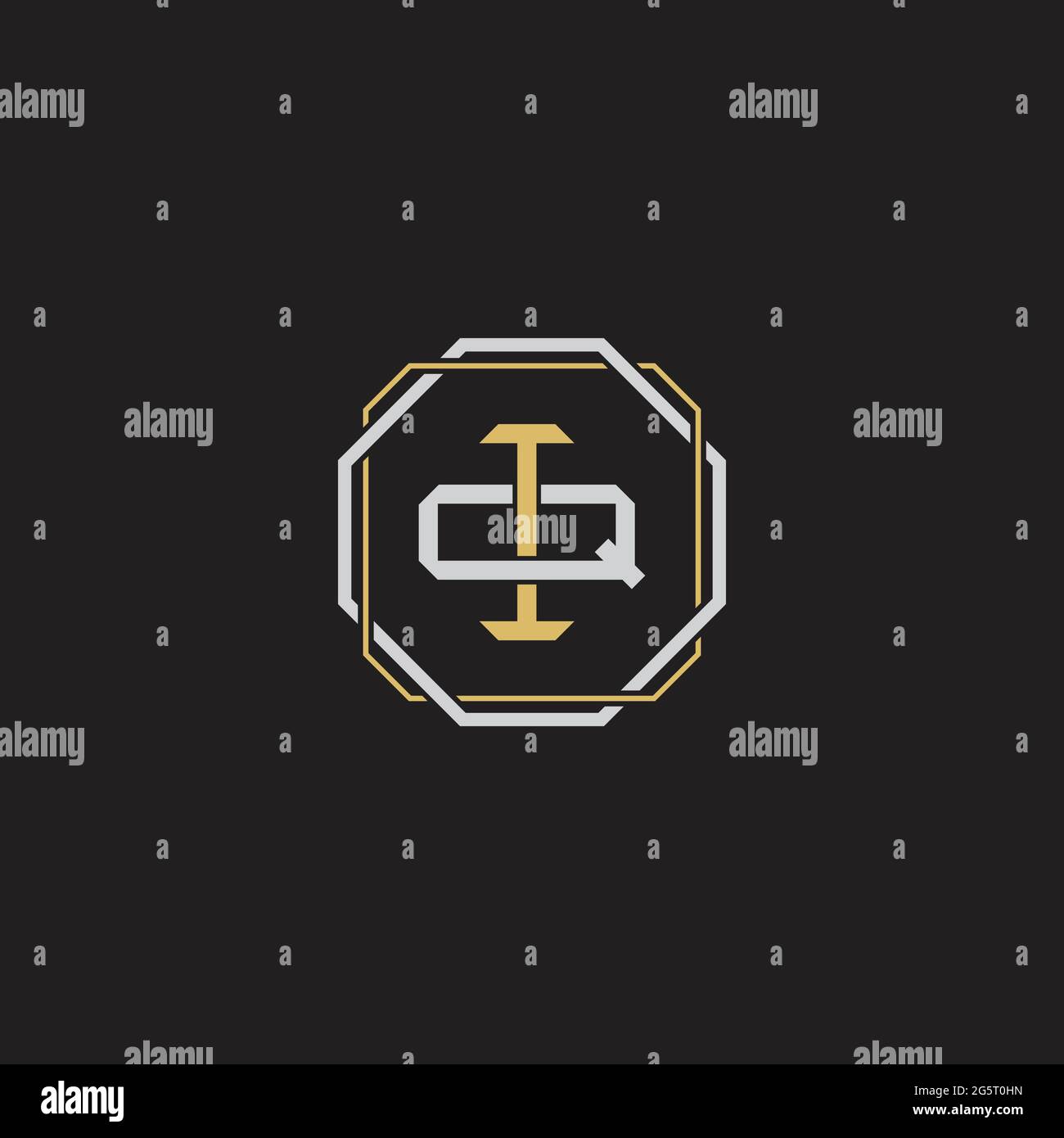 Initial letter overlapping interlock logo monogram line art style ...