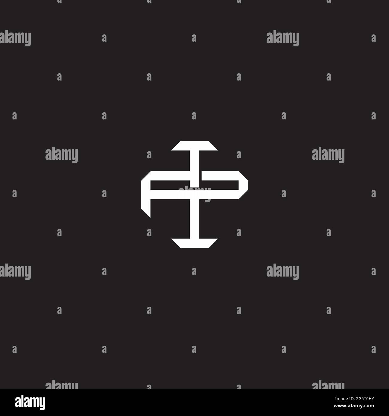 Initial letter overlapping interlock logo monogram line art style ...