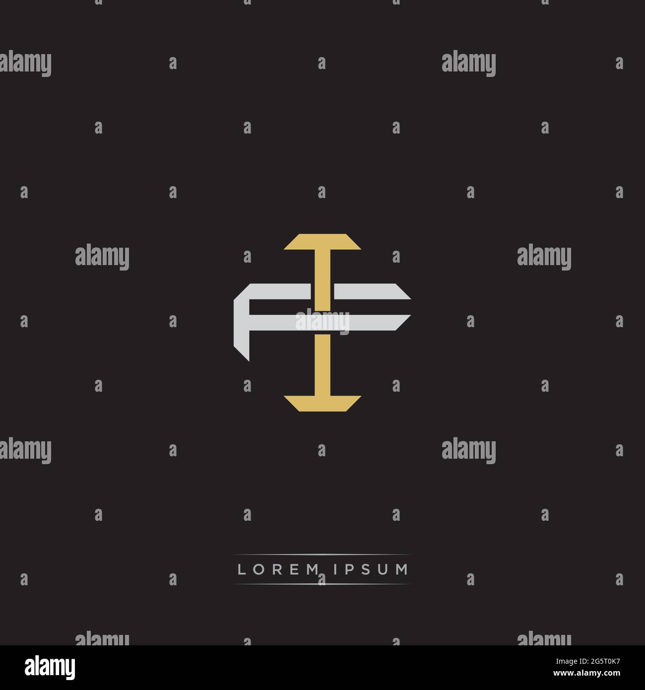 Initial letter overlapping interlock logo monogram line art style ...
