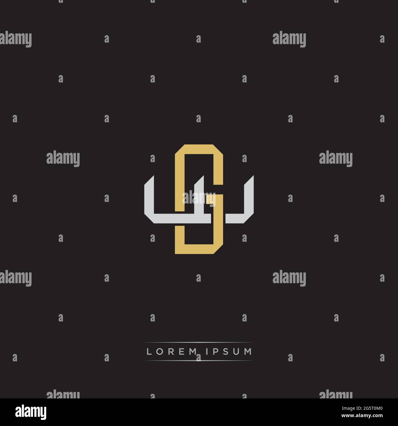 Initial letter overlapping interlock logo monogram line art style ...
