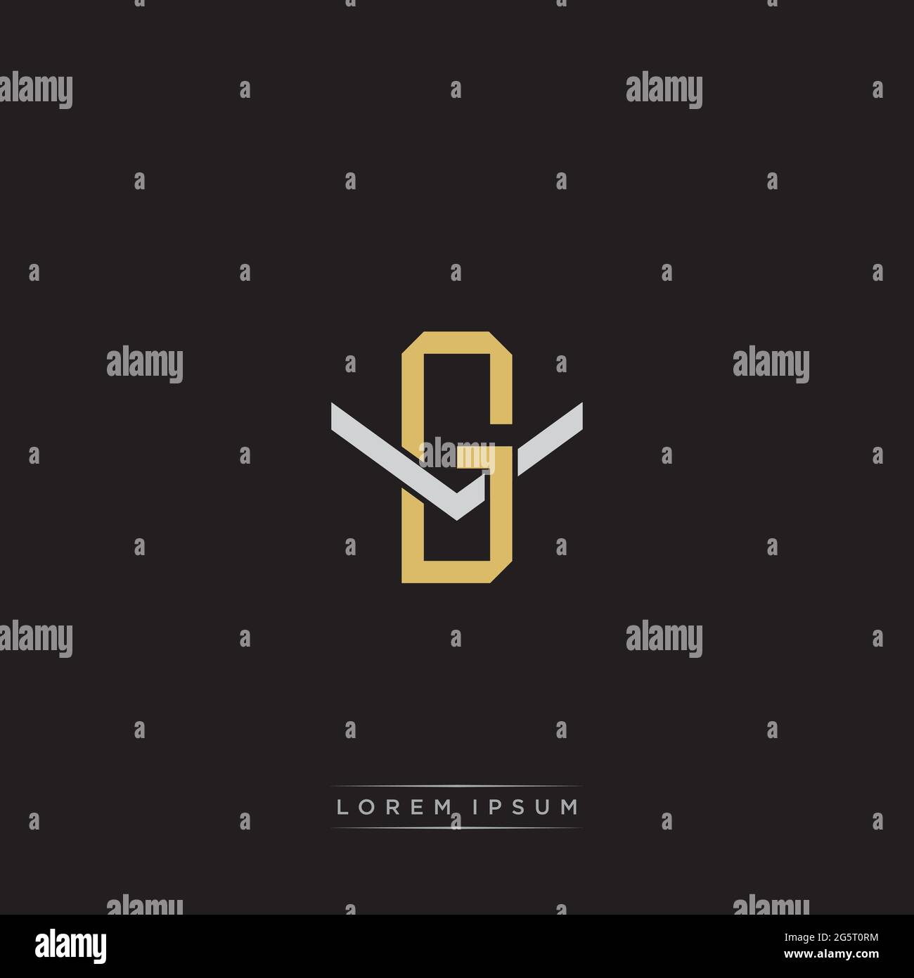 Initial letter overlapping interlock logo monogram line art style ...