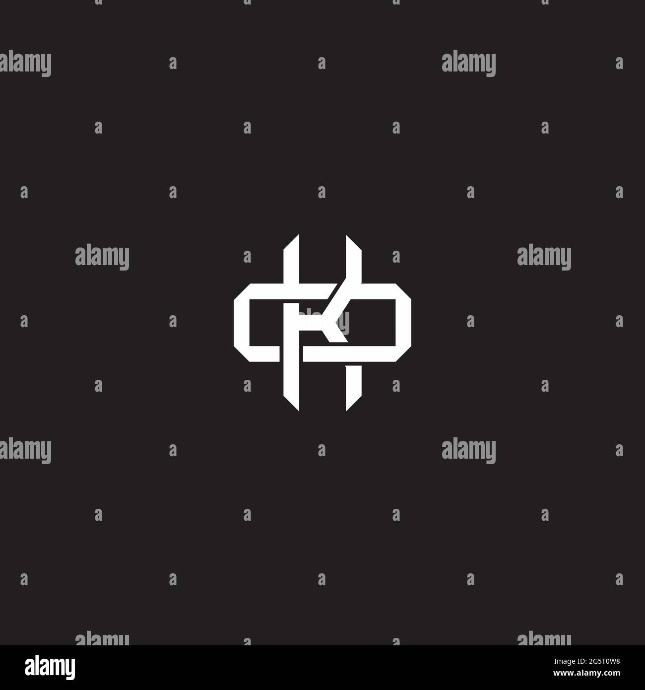 Initial letter overlapping interlock logo monogram line art style ...