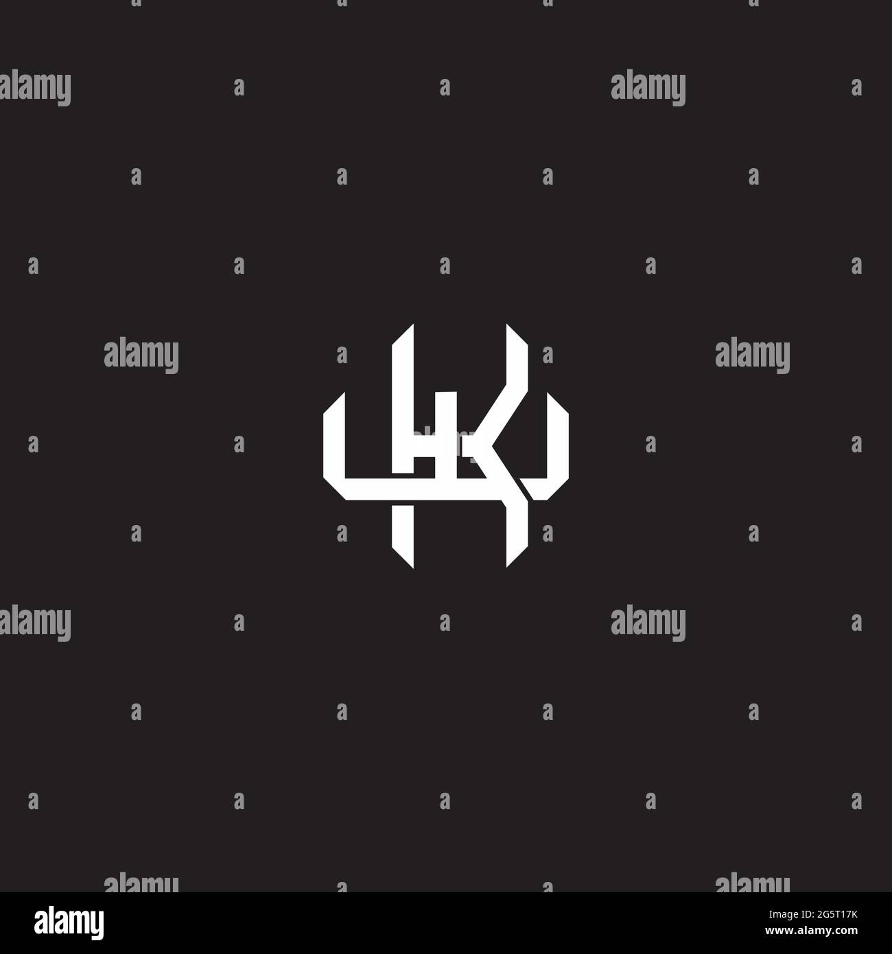 Initial letter overlapping interlock logo monogram line art style ...