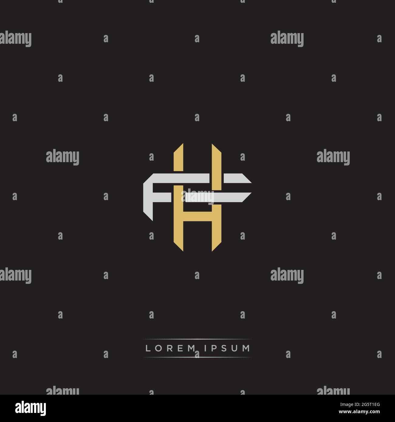 Initial letter overlapping interlock logo monogram line art style ...