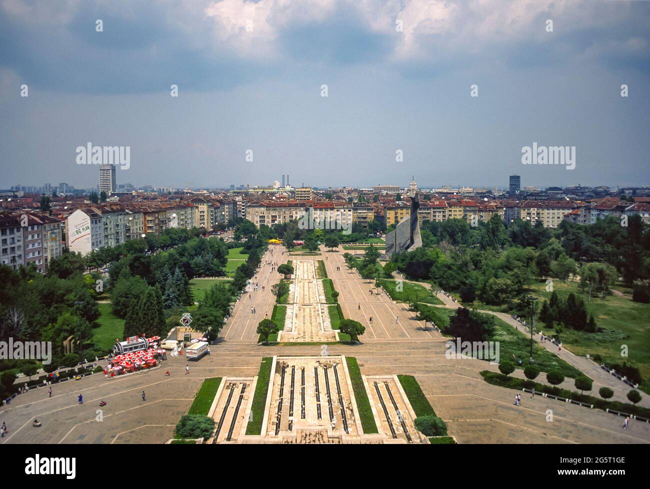 SOFIA, BULGARIA - Aerial view of NDK Park in central Sofia Stock Photo ...
