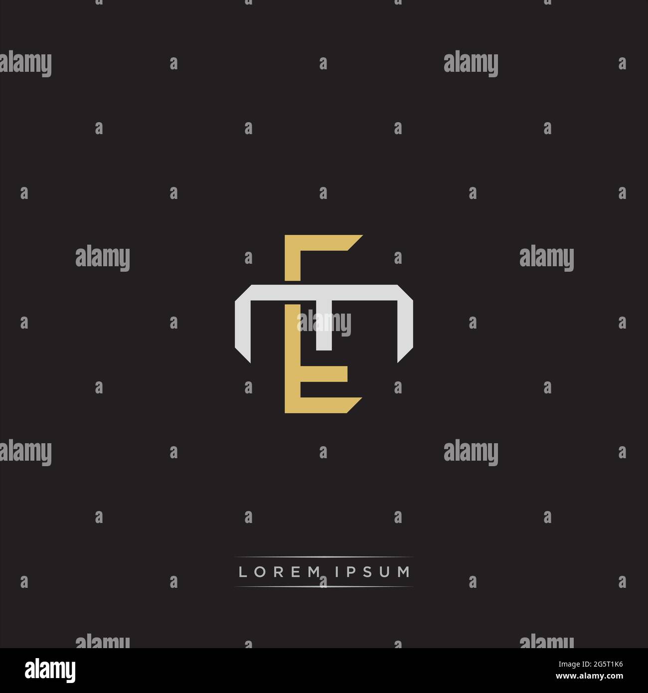 Initial letter overlapping interlock logo monogram line art style ...